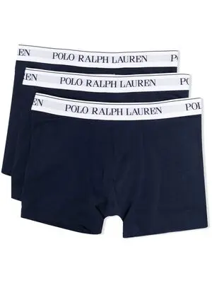 Polo Ralph Lauren Logo-waistband Boxers Set Of 3 - Blue