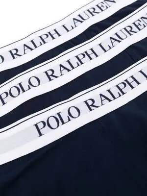 Polo Ralph Lauren Logo-waistband Boxers Set Of 3 - Blue