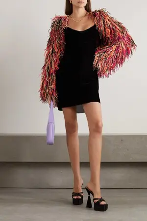 Emilio Pucci Fringed Raffia And Organza Jacket