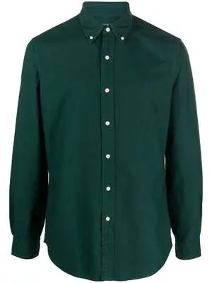 Polo Ralph Lauren Embroidered-logo Long-sleeve Shirt - Green