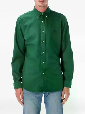 Polo Ralph Lauren Embroidered-logo Long-sleeve Shirt Green