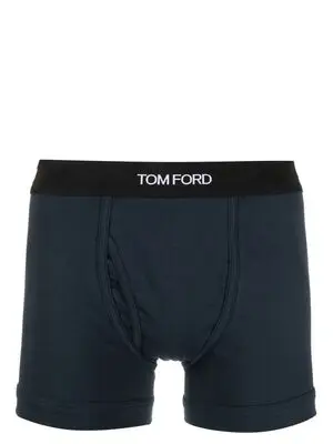 TOM FORD Logo-waistband Boxer Briefs - Blue