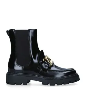 TOD'S Leather Gomma Pesante Boots