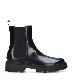 TOD'S Leather Chelsea Boots - Black