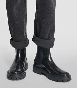 TOD'S Leather Chelsea Boots - Black