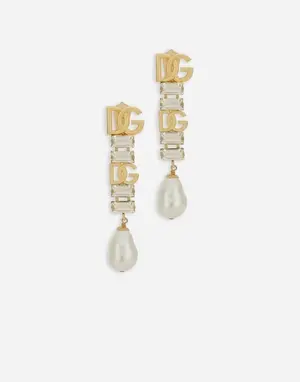 Dolce & Gabbana Logo Drop Earrings - Gold