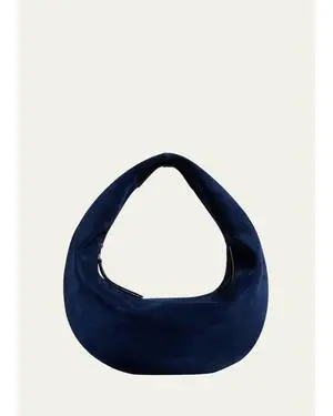 Khaite Olivia Medium Suede Hobo Bag - Blue