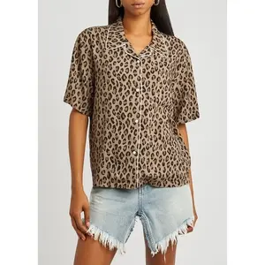 Palm Angels Leopard-print Viscose Shirt
