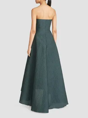 Theia Imogen Strapless High-low Jacquard Gown