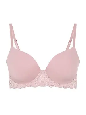 Hanro Luxury Mots Lace T-shirt Bra Pale Pink