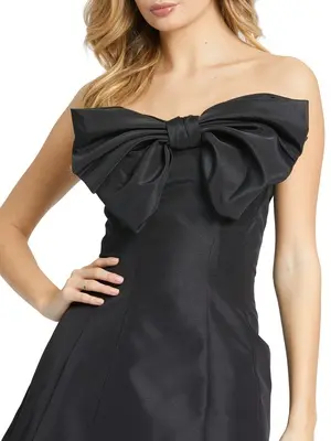 Mac Duggal Bow Strapless Cocktail Dress