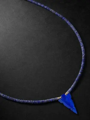 Jacquie Aiche Gold, Lapis Lazuli And Diamond Necklace - Blue