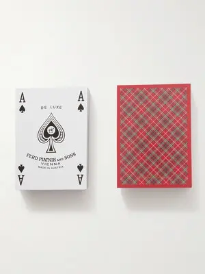 Ralph Lauren Westover Leather And Gold-tone Playing Cards Set
