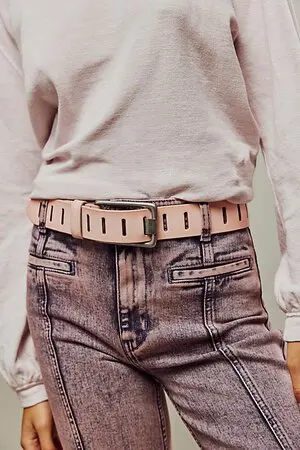 Free People We The Free Jona Leather Belt Pink