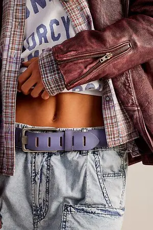 Free People We The Free Jona Leather Belt Purple