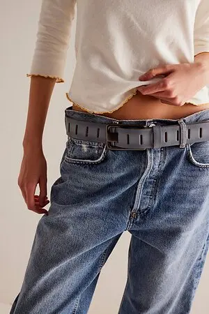 Free People We The Free Jona Leather Belt - Stone Heart