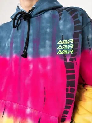AGR Tie-dye Print Cotton Hoodie