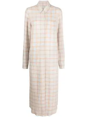 Henrik Vibskov Curry-check Print Shirt Dress - Grey