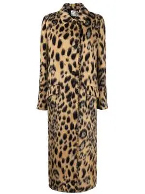FORTE_FORTE Leopard-print Long Coat