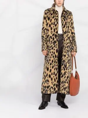 FORTE_FORTE Leopard-print Long Coat