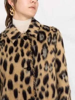 FORTE_FORTE Leopard-print Long Coat