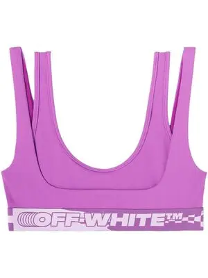Off-White Logo-trim Double-layer Bra