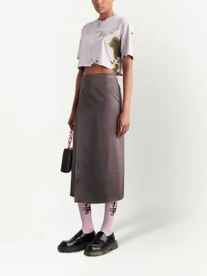 Off-White Tie-dye Cropped Cotton Top