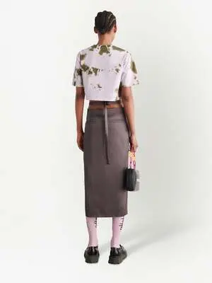 Off-White Tie-dye Cropped Cotton Top