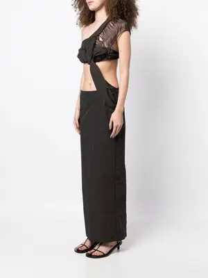 Christopher Esber Fringed Column Maxi Dress