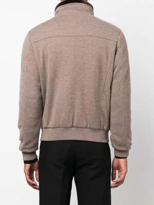 MOORER Padded Zip-up Jacket - Brown