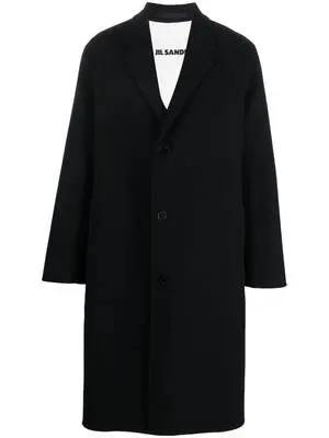 JIL SANDER Notched-collar Cashmere Coat - Blue