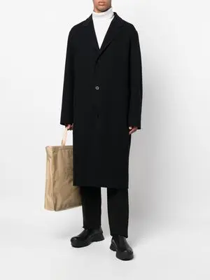 JIL SANDER Notched-collar Cashmere Coat - Blue