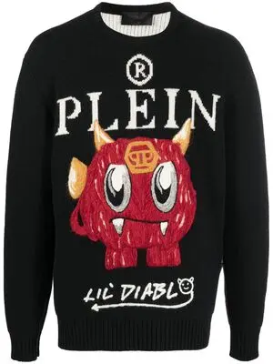 Philipp Plein Embroidered-motif Crew-neck Jumper