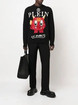 Philipp Plein Embroidered-motif Crew-neck Jumper