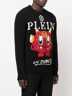 Philipp Plein Embroidered-motif Crew-neck Jumper