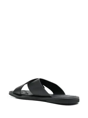 FERRAGAMO Logo-plaque Leather Sandals