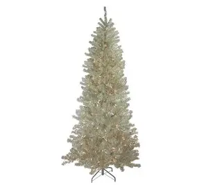 NORTHLIGHT 9' Prelit Metallic Sheer Champagne T Nsel Tree