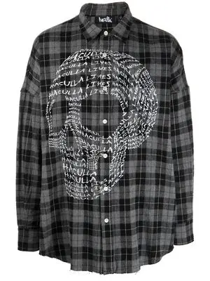 HACULLA. Slogan-print Skull Shirt - Grey