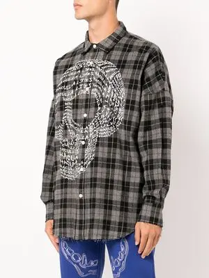 HACULLA. Slogan-print Skull Shirt - Grey