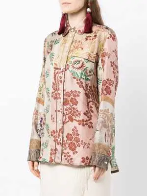 PIERRE-LOUIS MASCIA Floral-print Silk Shirt