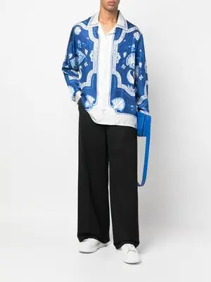 Casablanca Embroidered Button-down Silk Shirt