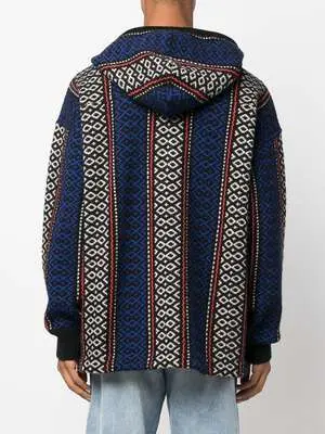 Off-White Geometric-patterned Alpaca-blend Hoodie