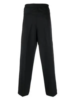 BONSAI Pleated Straight-leg Trousers - Black