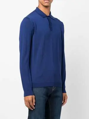 ROBERTO COLLINA Long-sleeve Polo Shirt - Blue