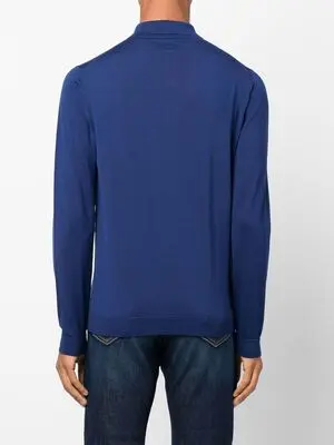 ROBERTO COLLINA Long-sleeve Polo Shirt - Blue