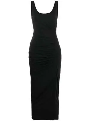Helmut Lang Draped Slit-detail Dress - Black