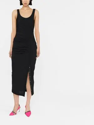 Helmut Lang Draped Slit-detail Midi Dress