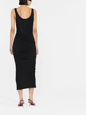 Helmut Lang Draped Slit-detail Midi Dress