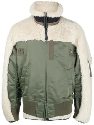 Sacai Panelled Funnel Neck Jacket