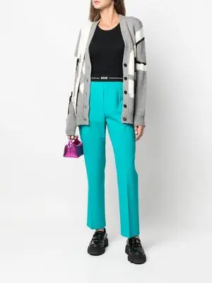 MSGM Logo-waistband Tailored Trousers